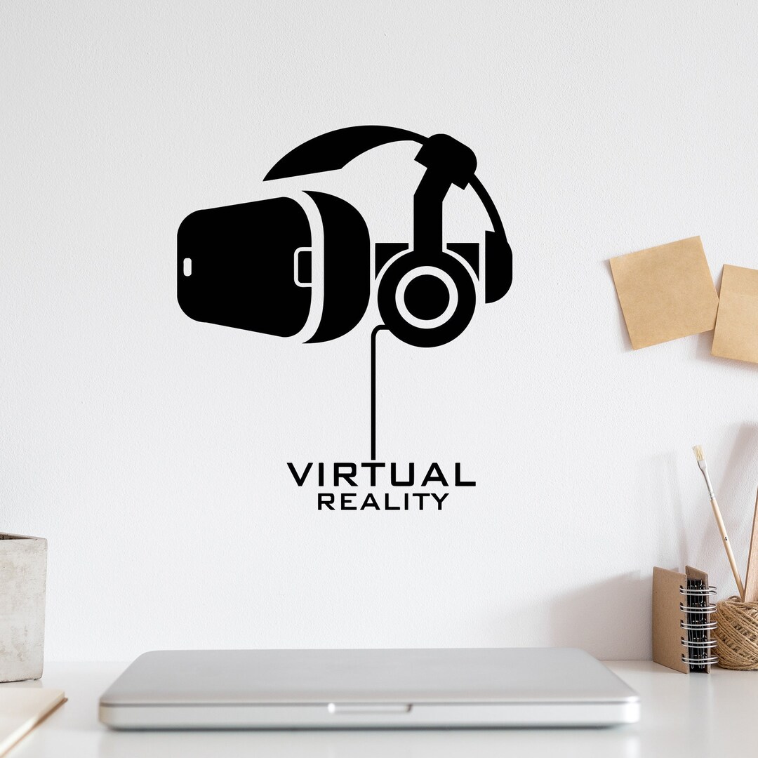 Virtual Reality Vinyl Wall Decal VR Headset Gaming Room Video Games ...