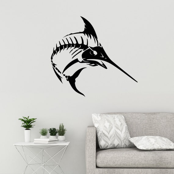 Skeleton Fish Vinyl Wall Decal Fishing Fisherman Decor - Etsy