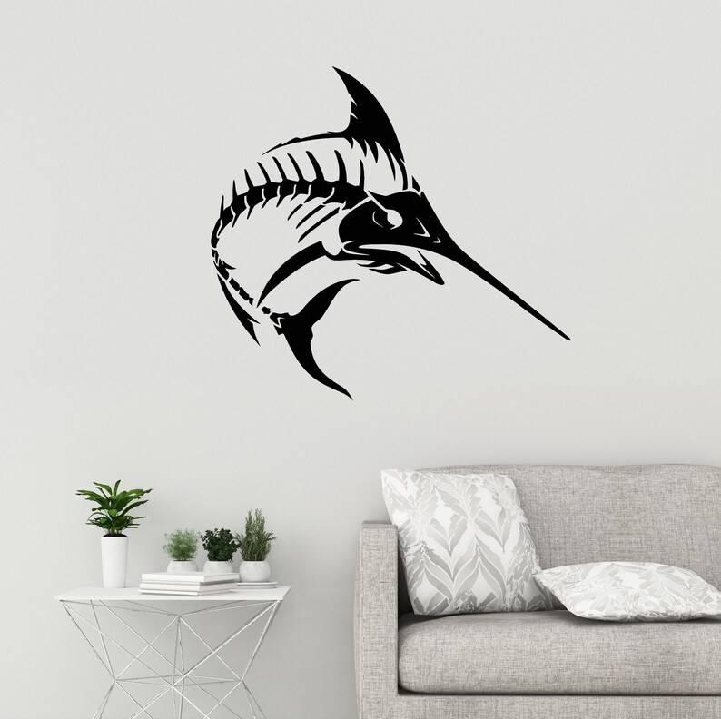 Skeleton Fish Vinyl Wall Decal Fishing Fisherman Decor - Etsy