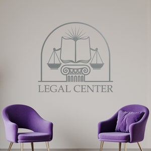 Legal Center Vinyl Wall Decal Lawyer Office Scales of Justice Attorney ...