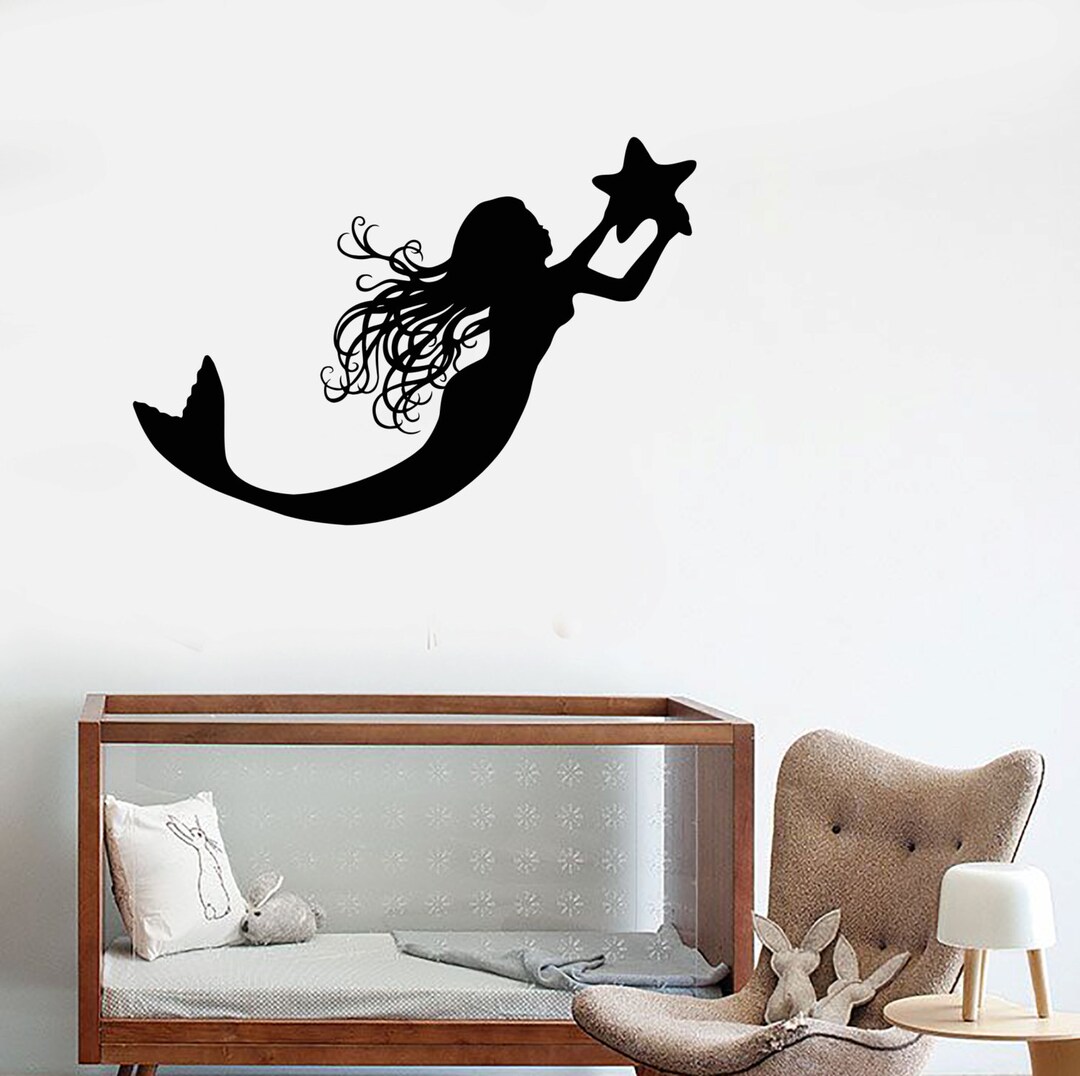 Wall Vinyl Decal Mermaid Beauty Aquatic Sea Aquarium Fish - Etsy