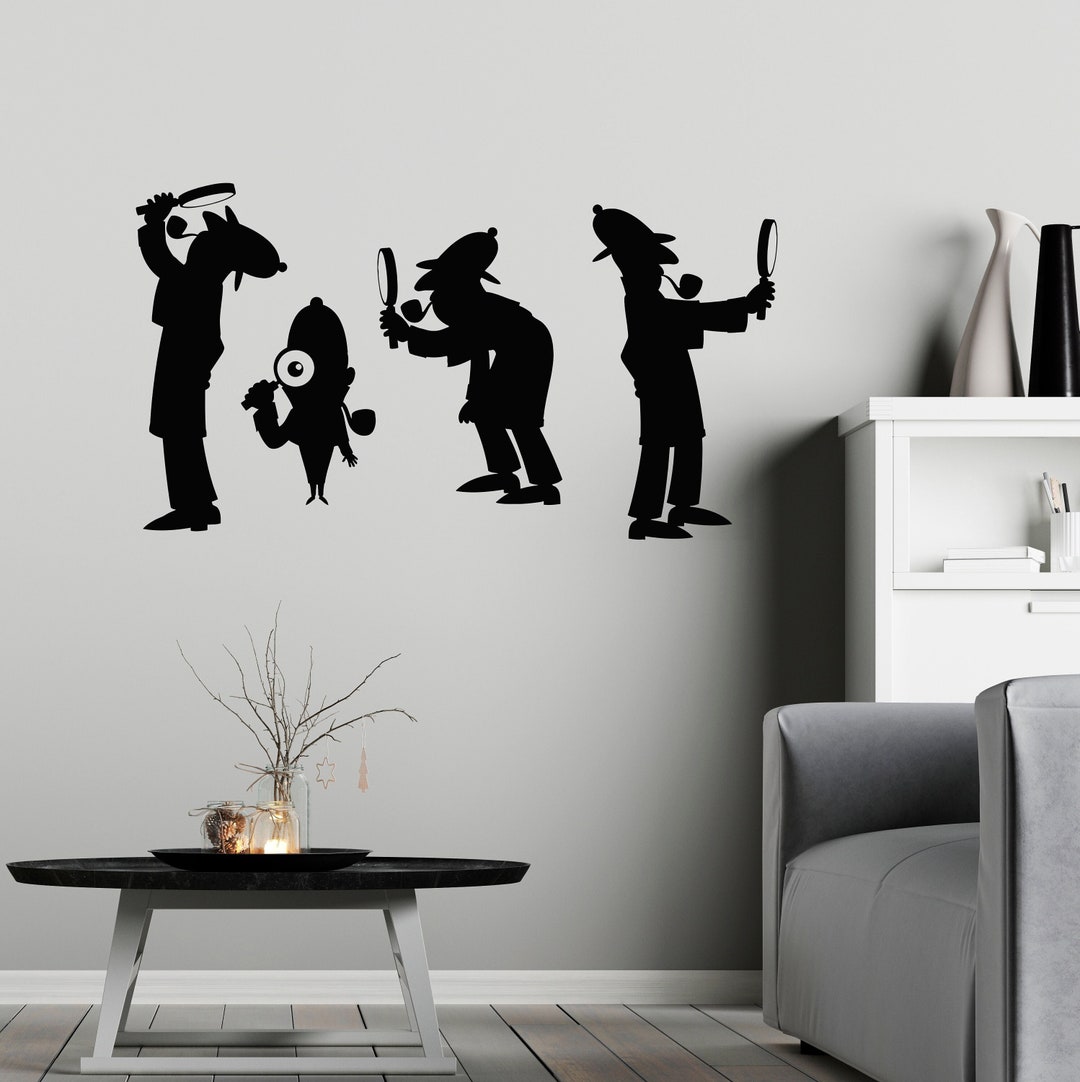 Detectives Vinyl Wall Decal Agent Secret Kids Room Decoration Mystery ...