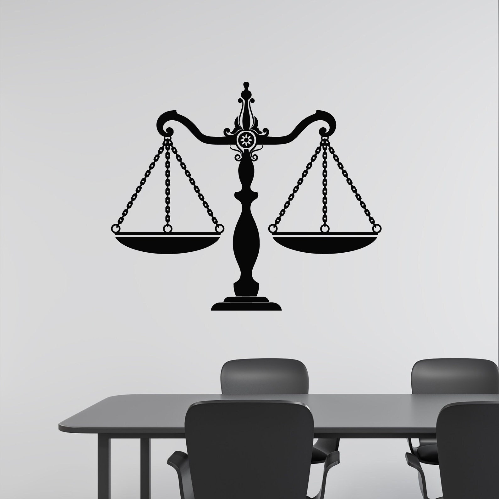 Law Vinyl Wall Decal Scales of Justice Legislation Office Decor ...