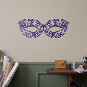 Masquerade Mask Vinyl Wall Decal Carnival Costume Party Decor Art Mardi ...