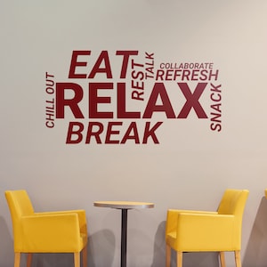Break Room Wall Decor, Office Teamwork Vinyl Decal, Large Motivational ...