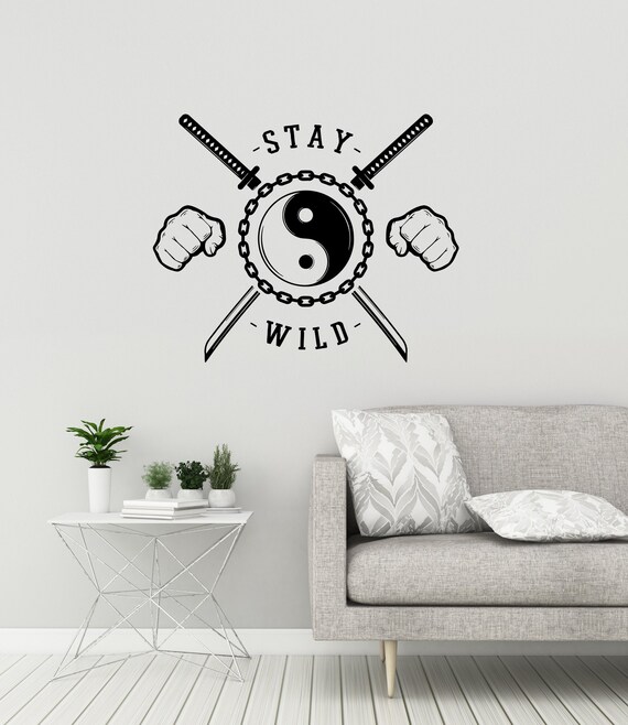 Stay Wild Vinyl Wall Decal Motivational Quote Saying Fight | Etsy