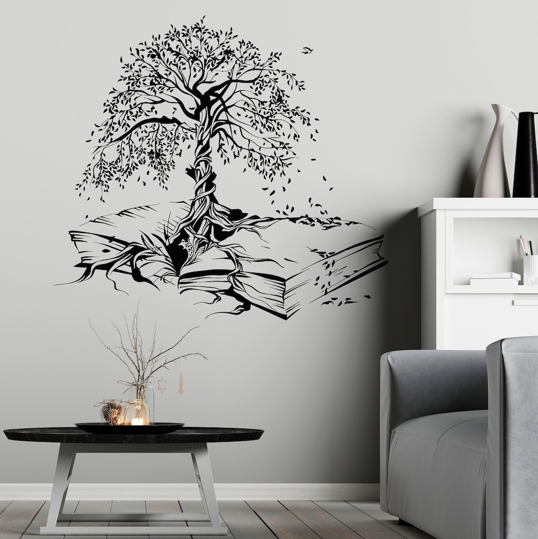 Knowledge Tree Vinyl Wall Decal Book Reading Corner Library School ...