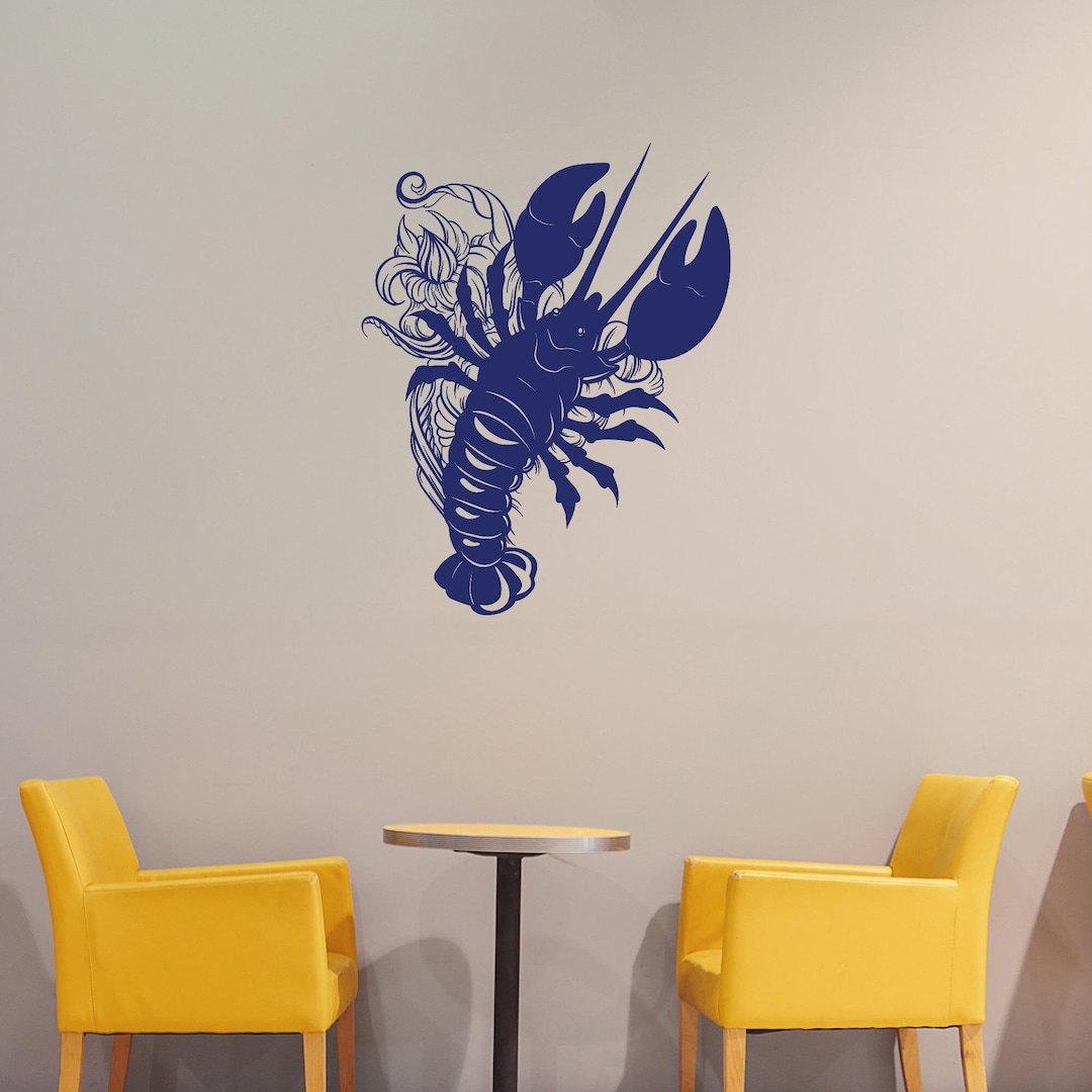 Lobster Vinyl Wall Decal Marine Style Restaurant Seafood Shop Market ...