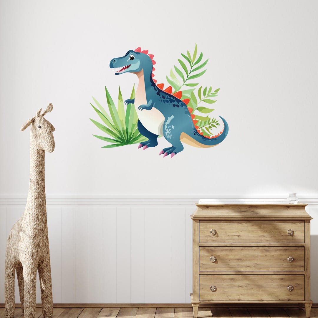 Dinosaur Wall Decal, Friendly Dino Wall Decor for Kids Rooms and Play ...