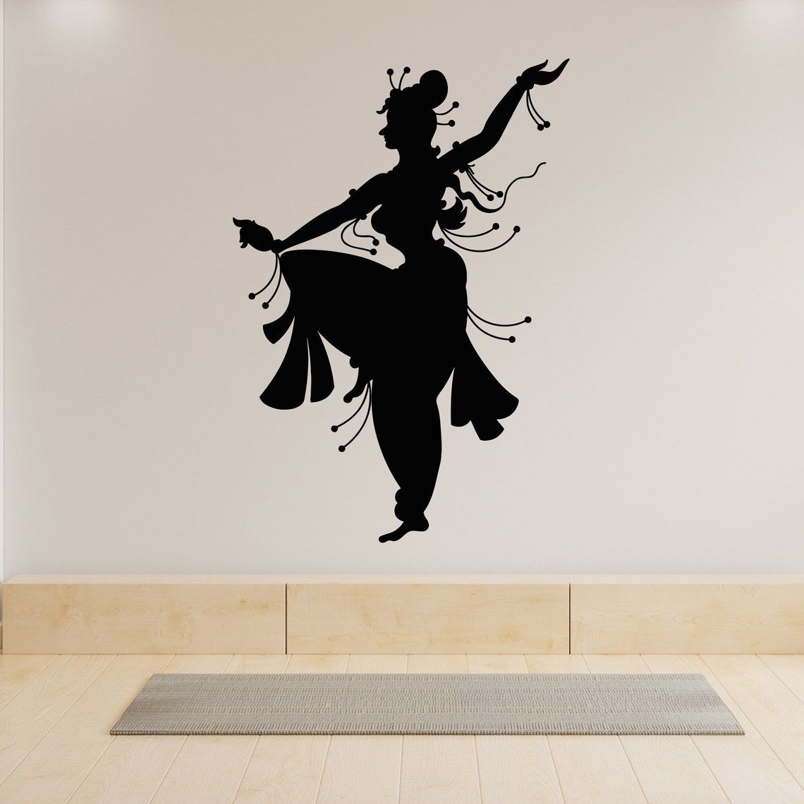 Dancer Vinyl Wall Decal India Indian Woman Belly Dance Dancing Stickers ...