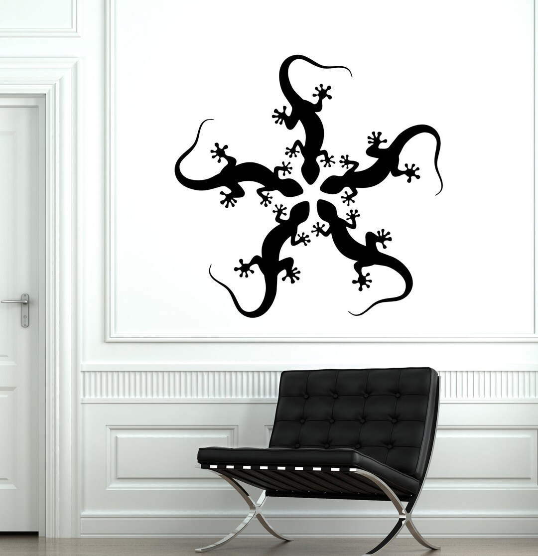 Wall Decal Lizard Gecko Animal Tribal Cool Mural Vinyl Decal Sticker ...