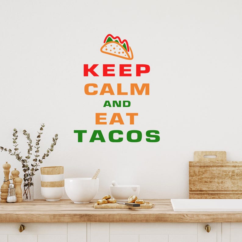 Tacos Vinyl Wall Decal: Fun Mexican Food Kitchen Decor Dci43 - Etsy
