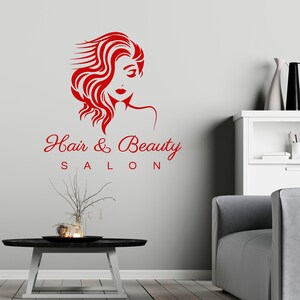 Hair Beauty Salon Vinyl Wall Decal Hairdresser Styling Hairstyling ...