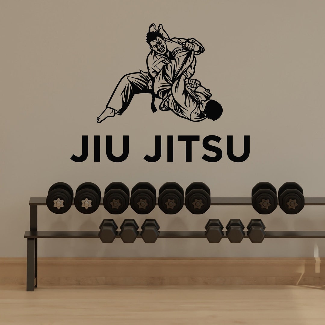 Fighting Vinyl Wall Decal Fighters Sport Club Jiu Jitsu Karate Stickers ...