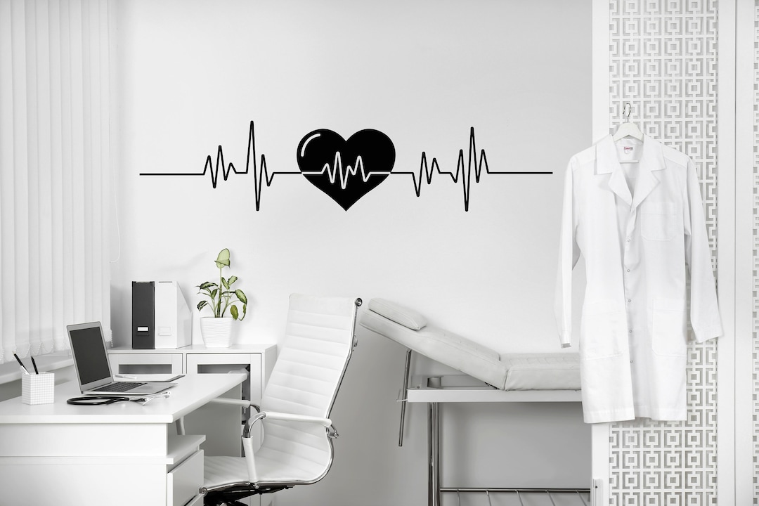 Pulse Vinyl Wall Decal Clinic Decor Heart Beat Cardiogram Cardio Health ...