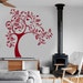 Wall Vinyl Decal Nature Patterns Ornamental Tree and Butterflies Sketch ...