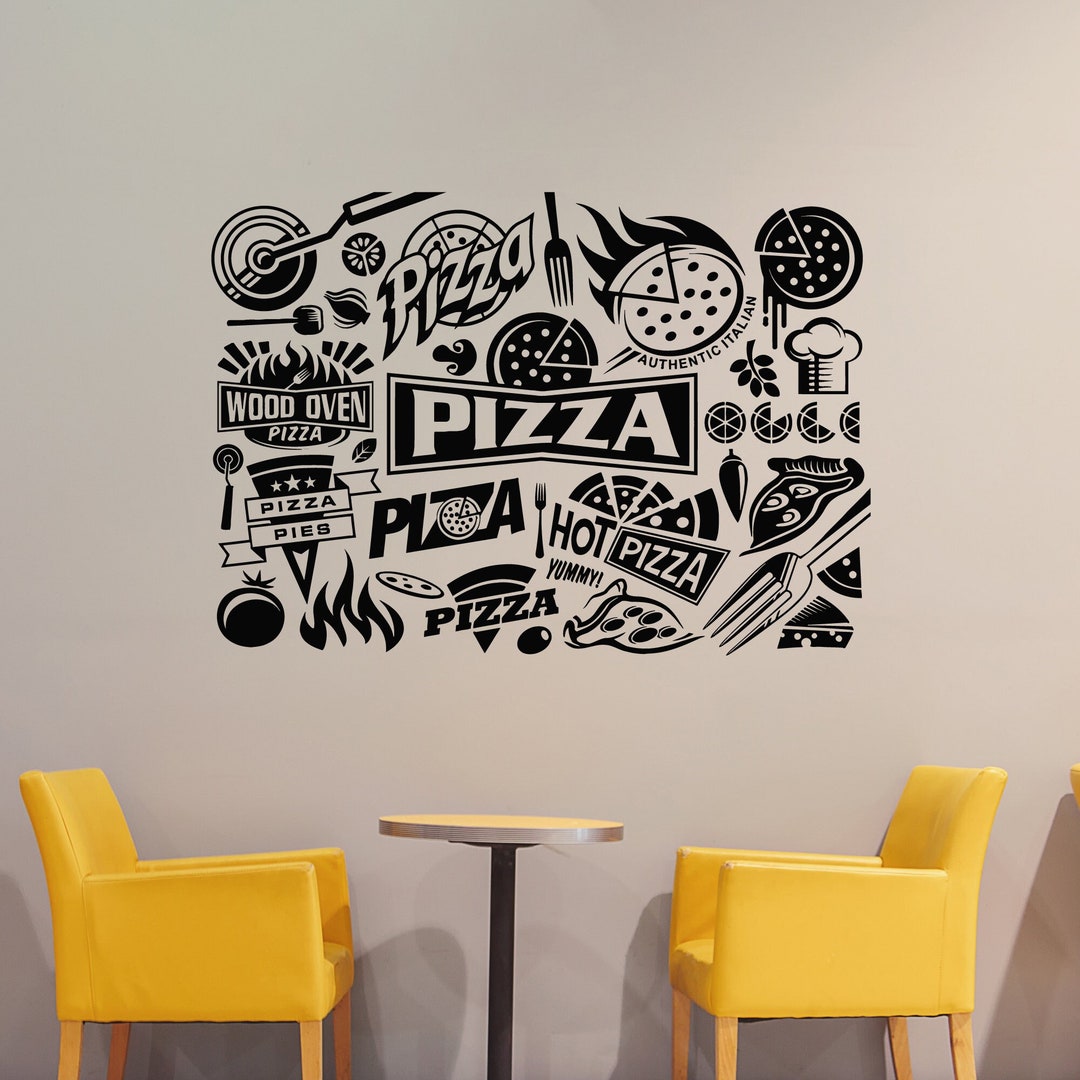 Pizza Vinyl Wall Decal Italian Food Business Store Pizzeria Restaurant ...