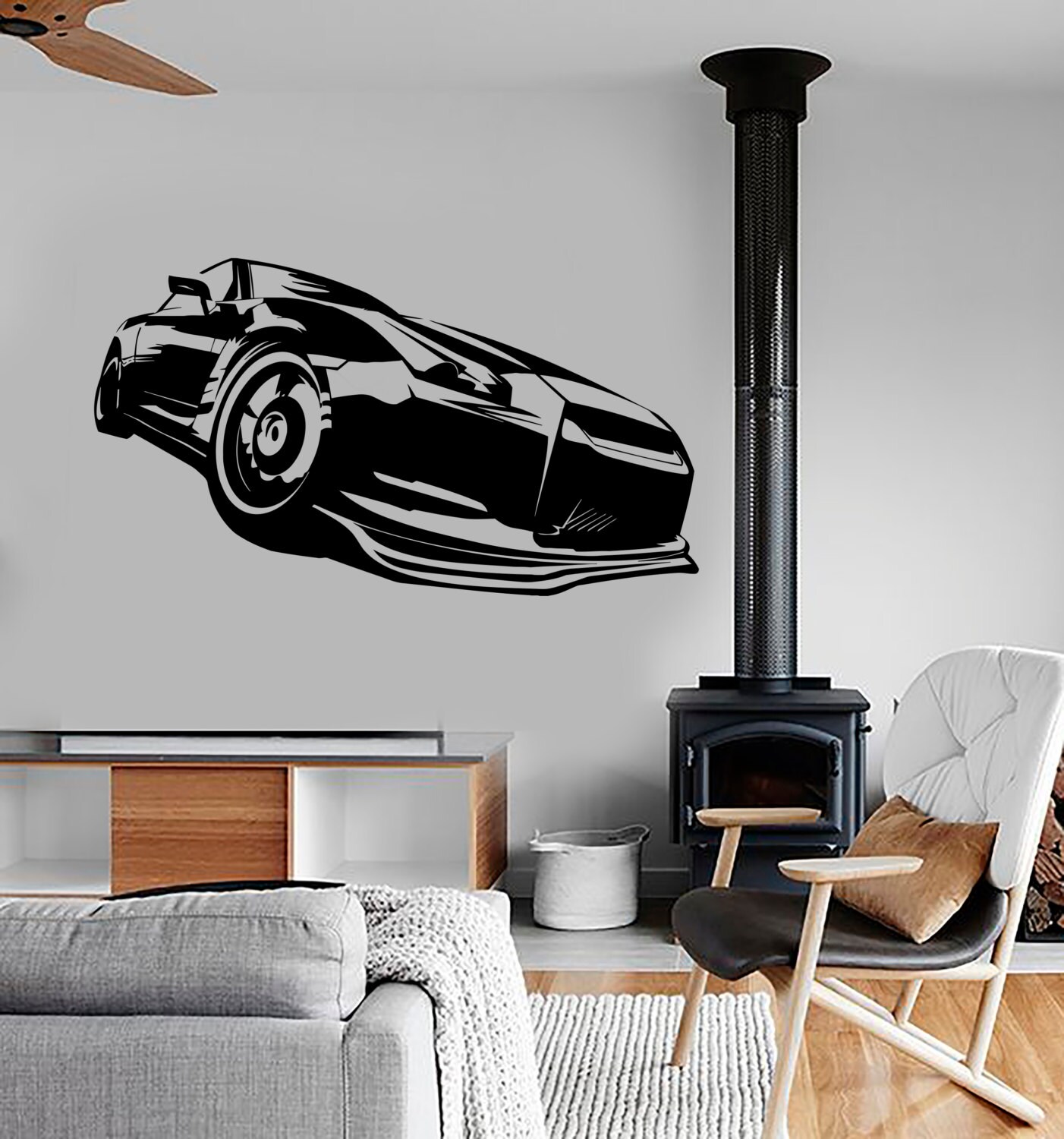 Wall Vinyl Decal Racing Car Truck Race Speed Vechicle Amazing Cool ...