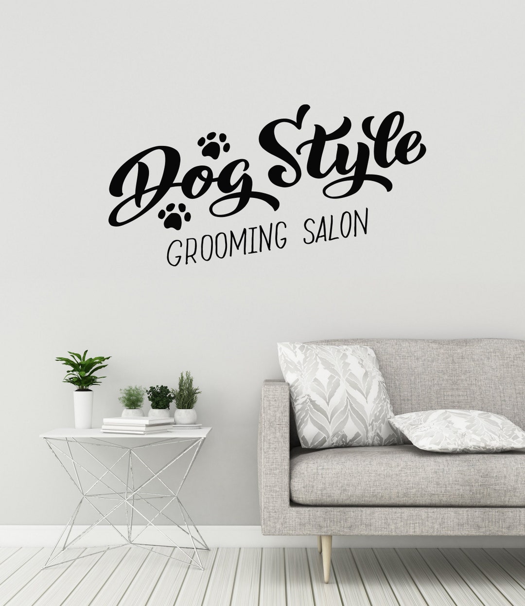 Dog Vinyl Wall Decal Pets Style Grooming Salon Home Animals Stickers ...