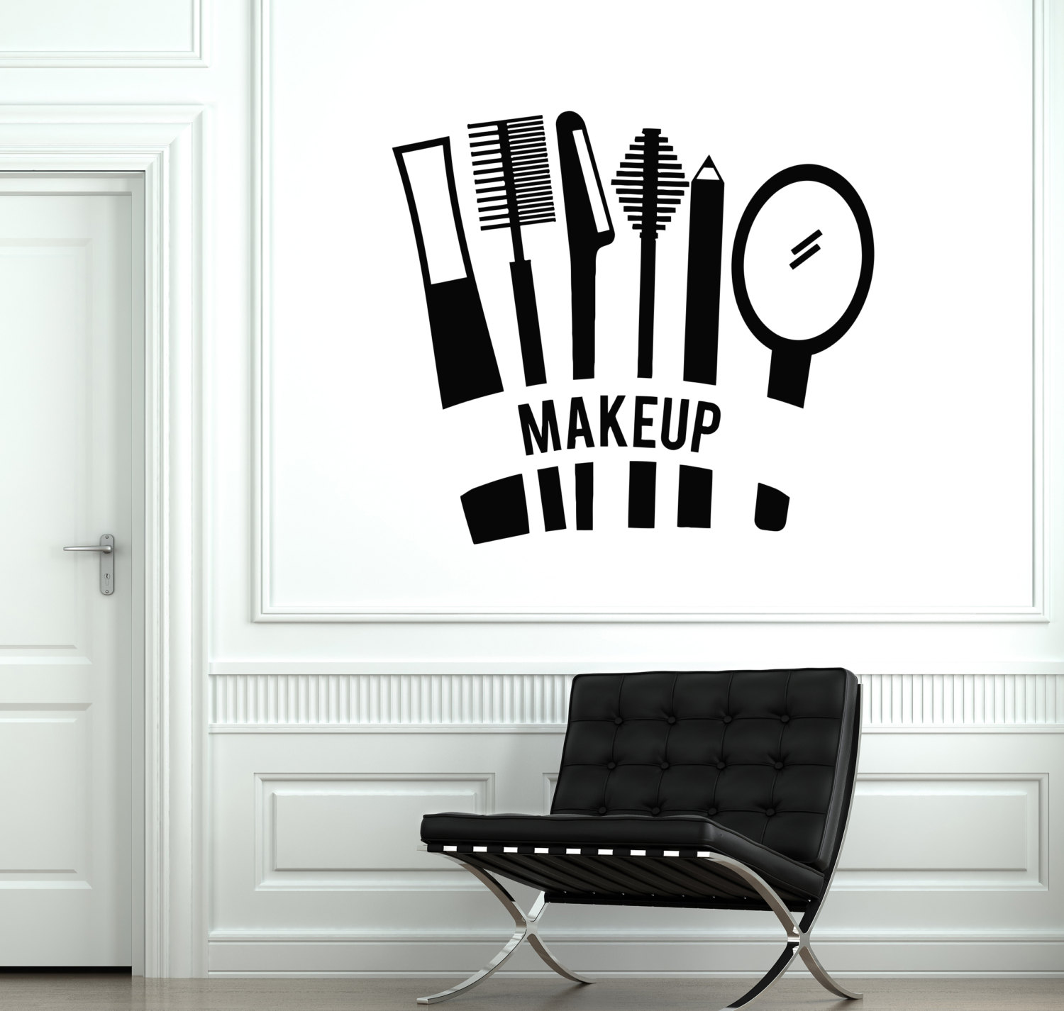 Wall Vinyl Decal Hair Salon Beauty Cosmetics Mascara Lipstick - Etsy