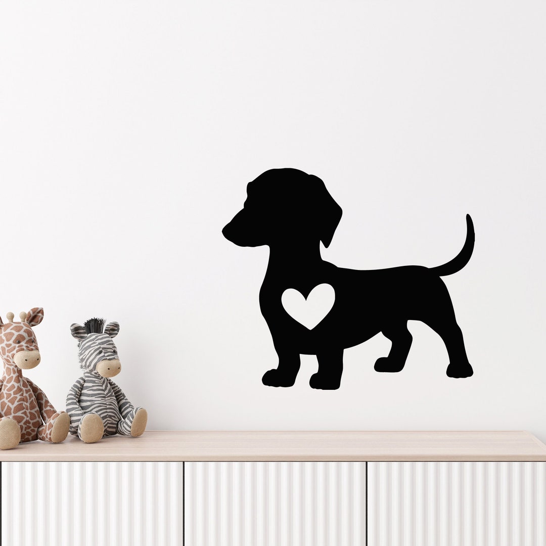 Dog Vinyl Wall Decal Dachshund Love Pet Animal Room Art Stickers Mural ...