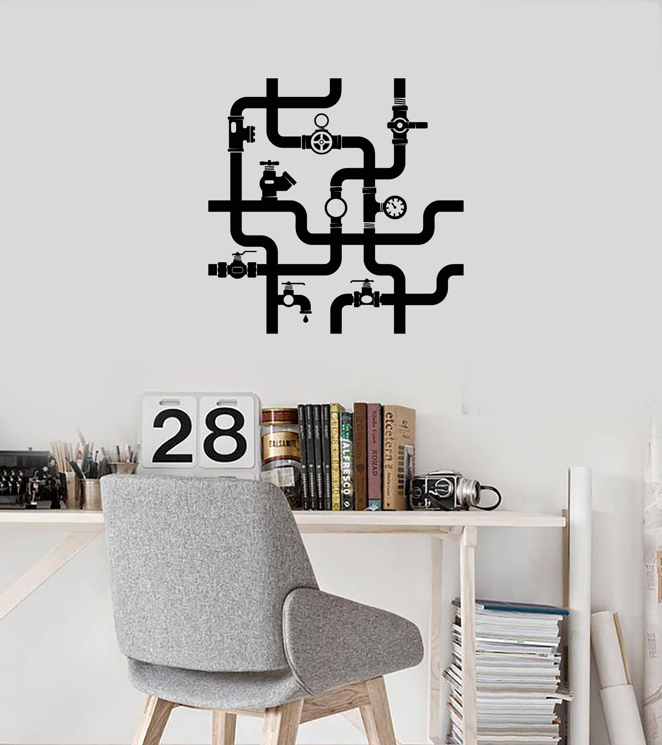 Ware Pipes System Vinyl Wall Decal Bathroom Funny Room Decor Stickers ...