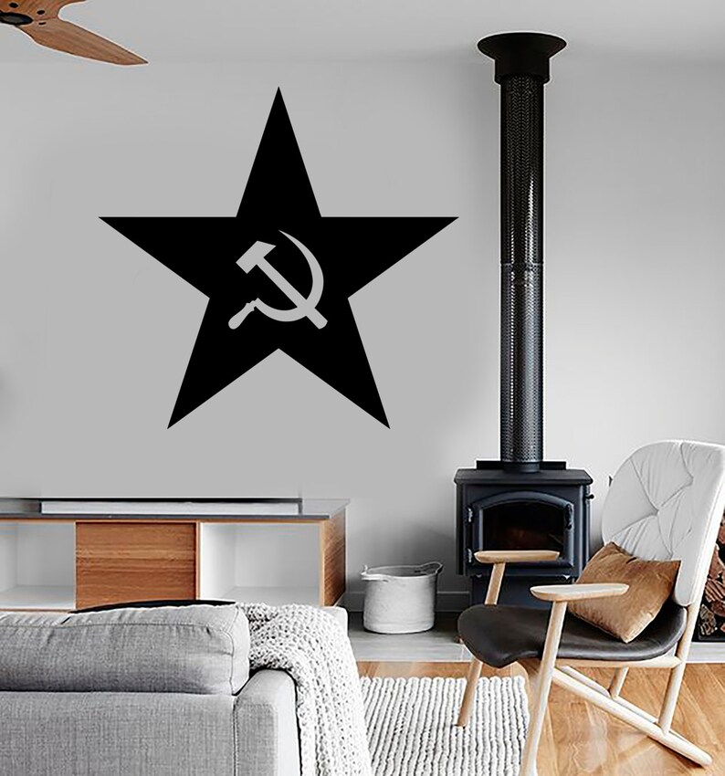 Wall Vinyl Decal Soviet Union Star and Symbols Mural Sticker - Etsy