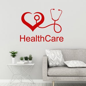 Healthcare Vinyl Wall Decal Health Care Heart Clinic Medical Hospital ...