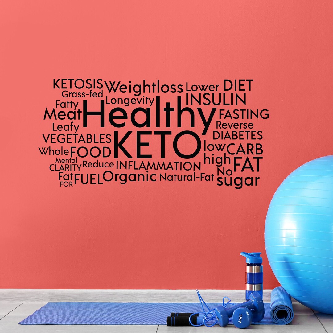 Diet Vinyl Wall Decal Healthy Living Health Lifestyle Weight Loss Decor ...