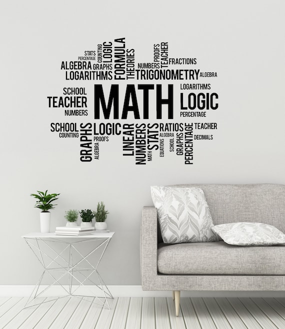 Math Vinyl Wall Decal Mathematics School Classroom | Etsy