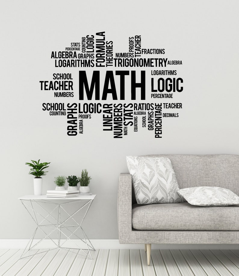 Math Vinyl Wall Decal Mathematics School Classroom | Etsy
