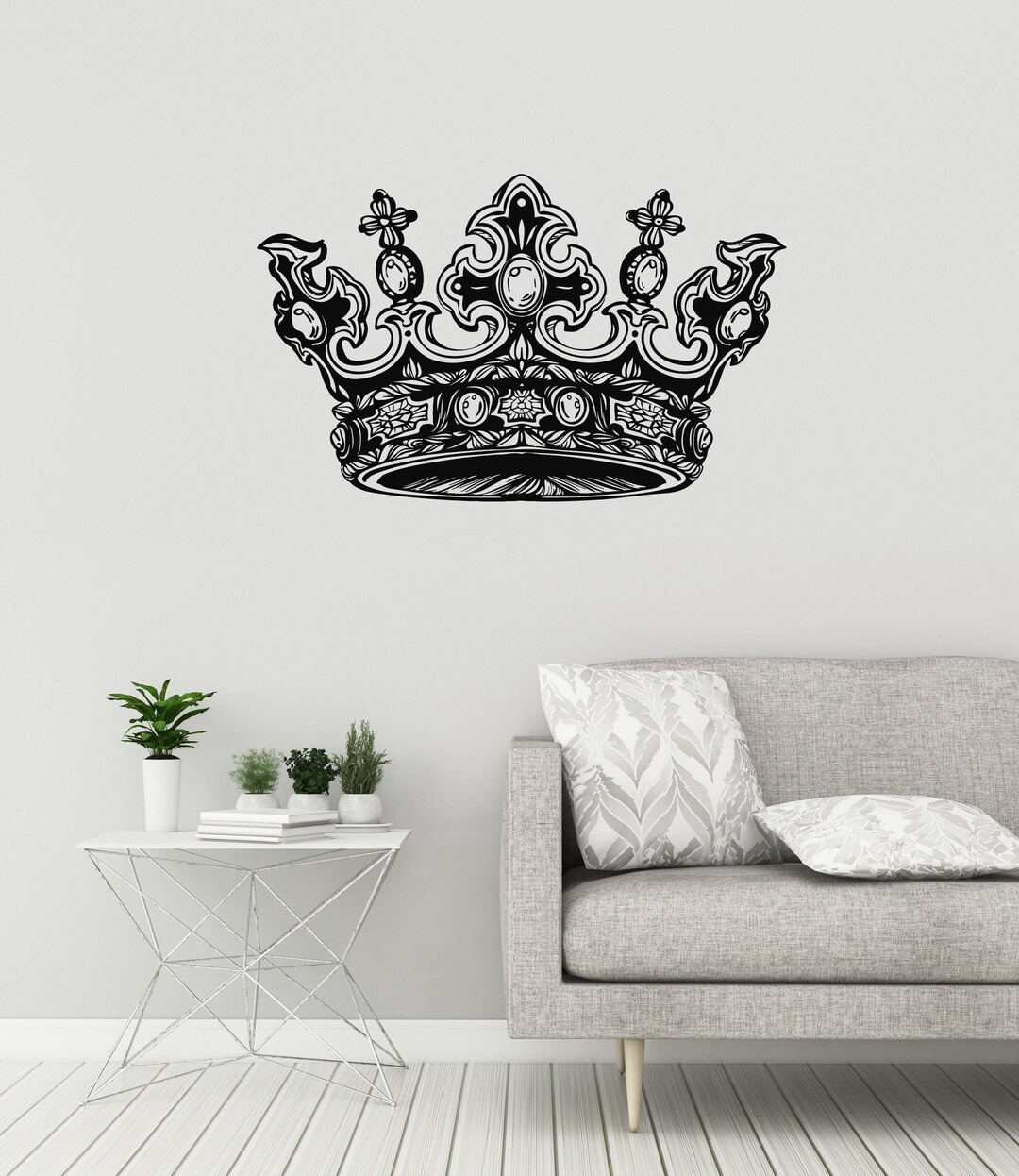 Krown Vinyl Wall Decal Crown's King Queen Sign Kingdom Room Stickers ...