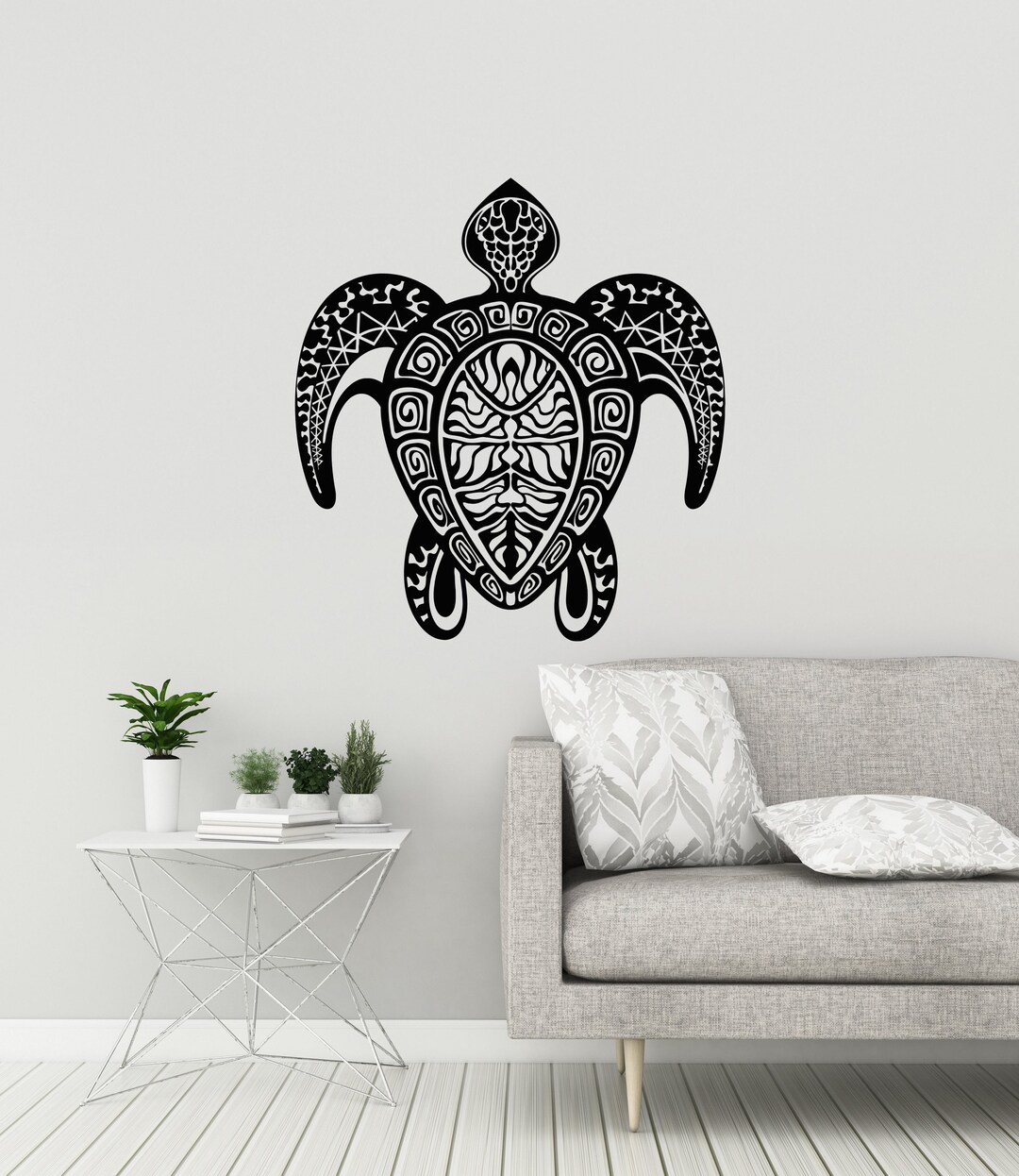 Turtle Vinyl Wall Decal Sea Ocean Marine Animals Beach Style Stickers ...