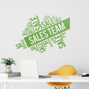 Inspirational Sales Team Words Wall Decal - Business Gift Idea ...