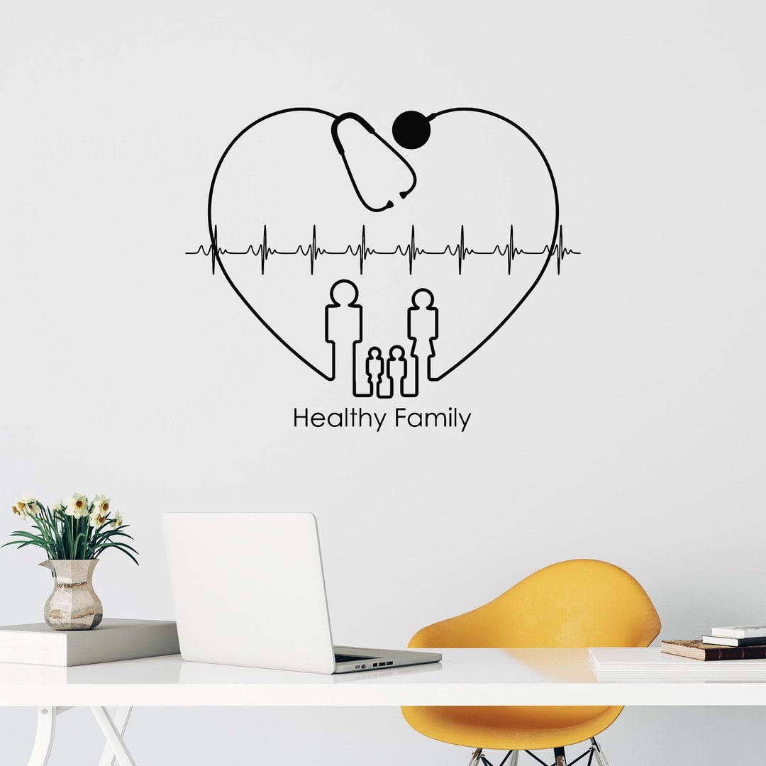 Healthy Family Vinyl Wall Decal: Doctor Office Decor 093dl - Etsy