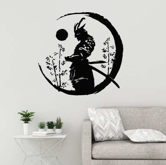 Samurai Circle Vinyl Wall Decal Japanese Warrior Enso Japan - Etsy