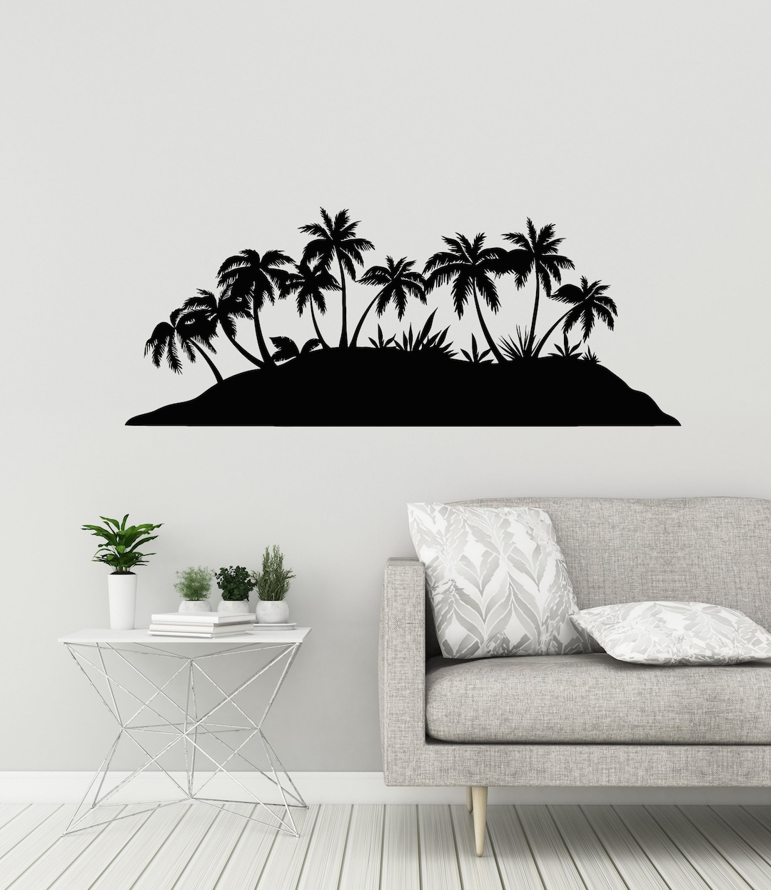 Island Vinyl Wall Decal Palms Beach Style Decor Room Stickers Mural ...