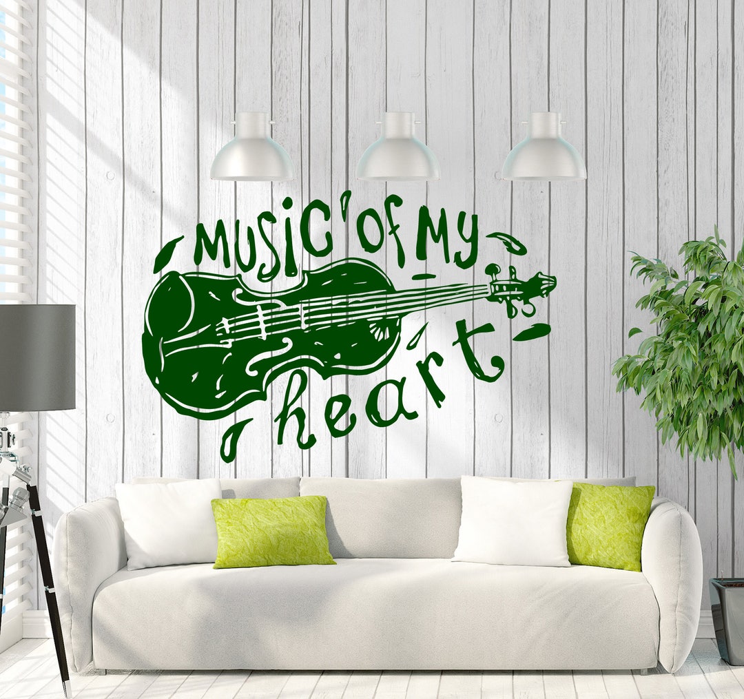 Wall Art Mural Words Cloud Music of My Heart Living Room Decor Decal ...