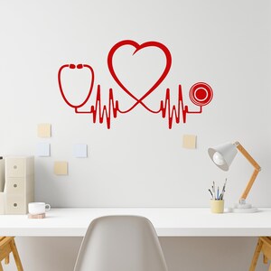 Heartbeat Vinyl Wall Decal Health Care Pulse Clinic Hospital Nursing ...