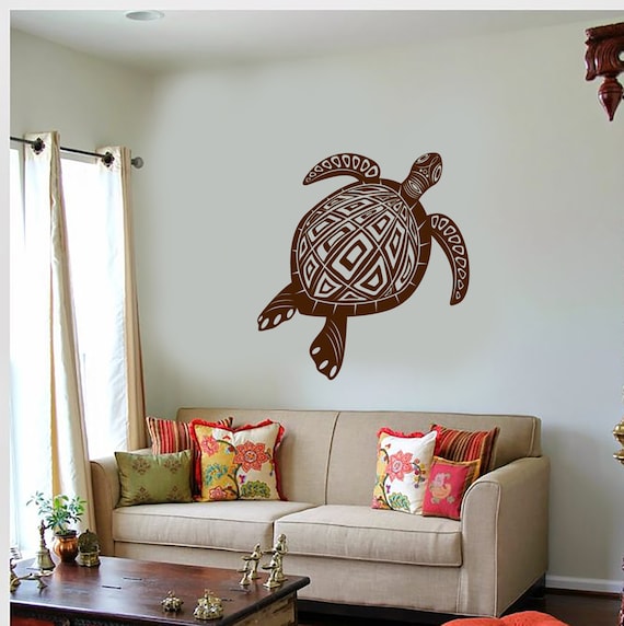 Wall Vinyl Decal Animals Giant Turtle Marine Nautical Ocean | Etsy