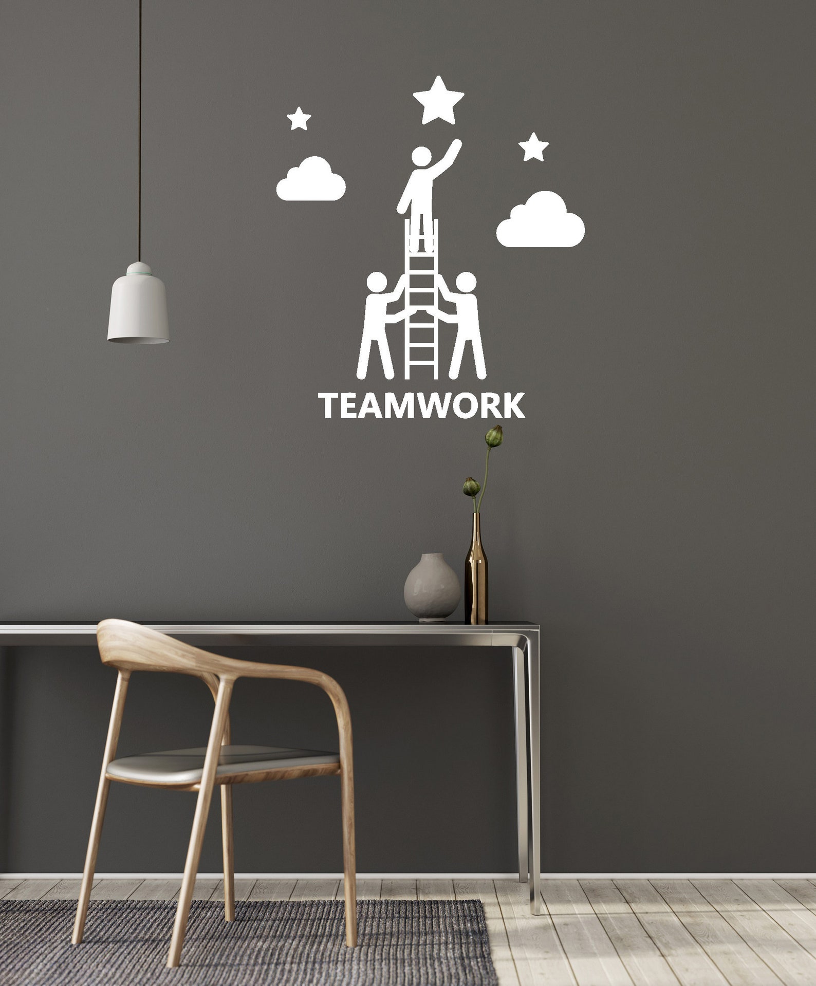 Teamwork Vinyl Wall Decal Team Office Room Creative Decorating Stickers ...