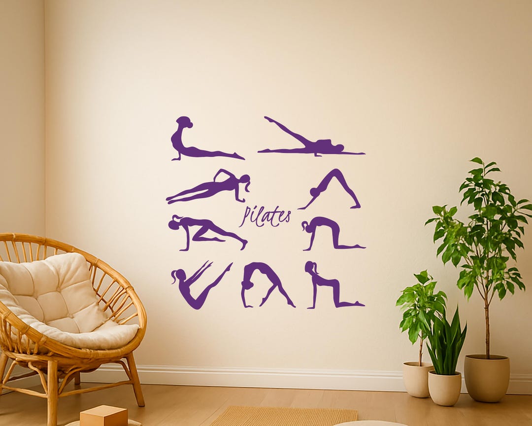 Pilates Poses Vinyl Wall Decal: Home Gym Fitness Decor 3043di - Etsy
