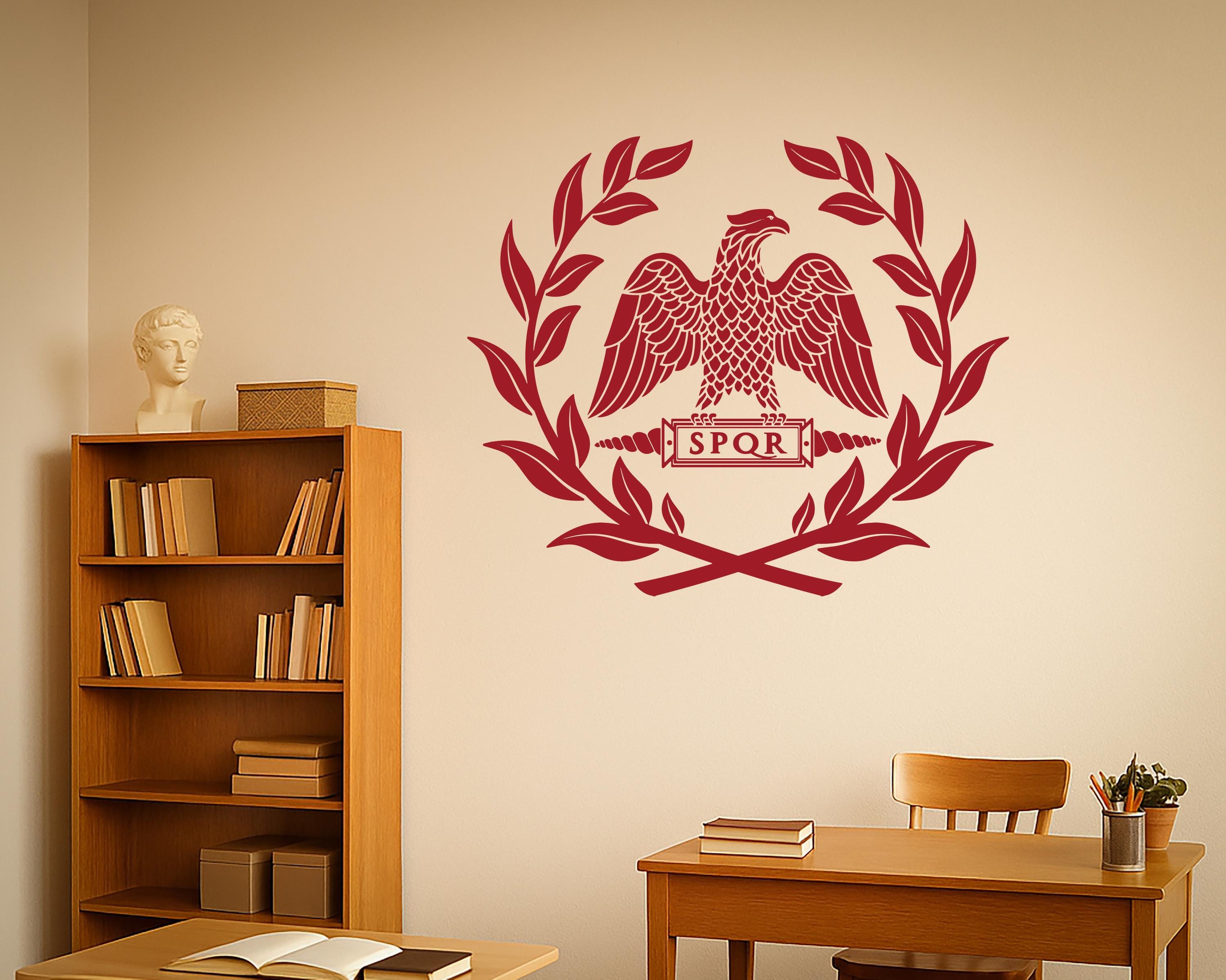 Roman Eagle Vinyl Wall Decal - SPQR Ancient Symbol Roman Empire Home ...