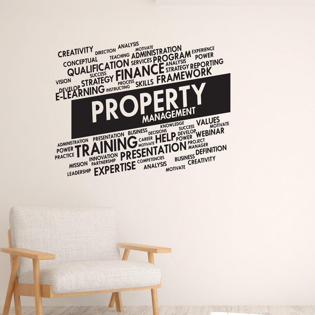 Property Management Vinyl Wall Decal Real Estate Agency Office Decor ...