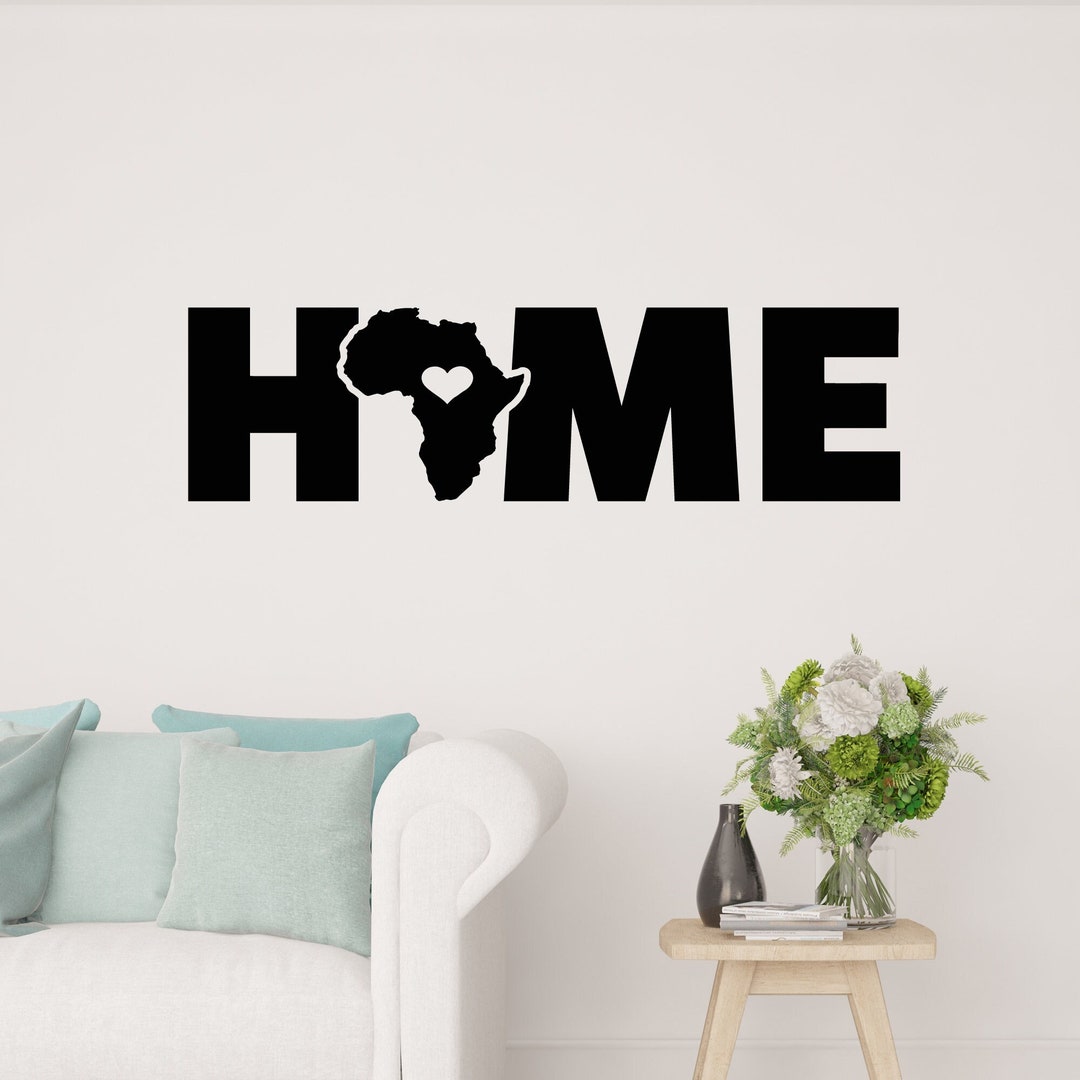 Africa Continent Vinyl Wall Decal Map Home Decoration Love Stickers ...