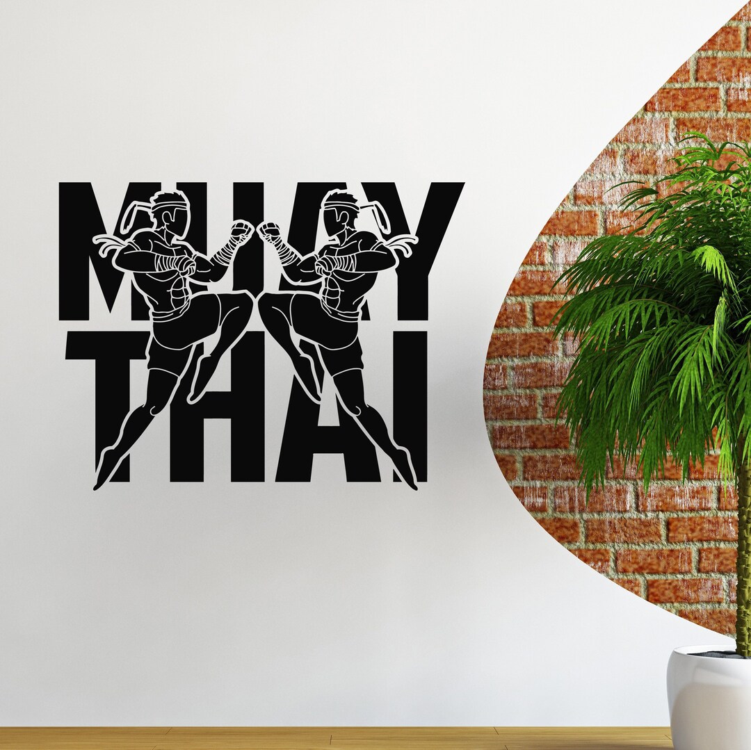 Muay Thai Fighters Vinyl Wall Decal Fight Club MMA Fighting Martial ...