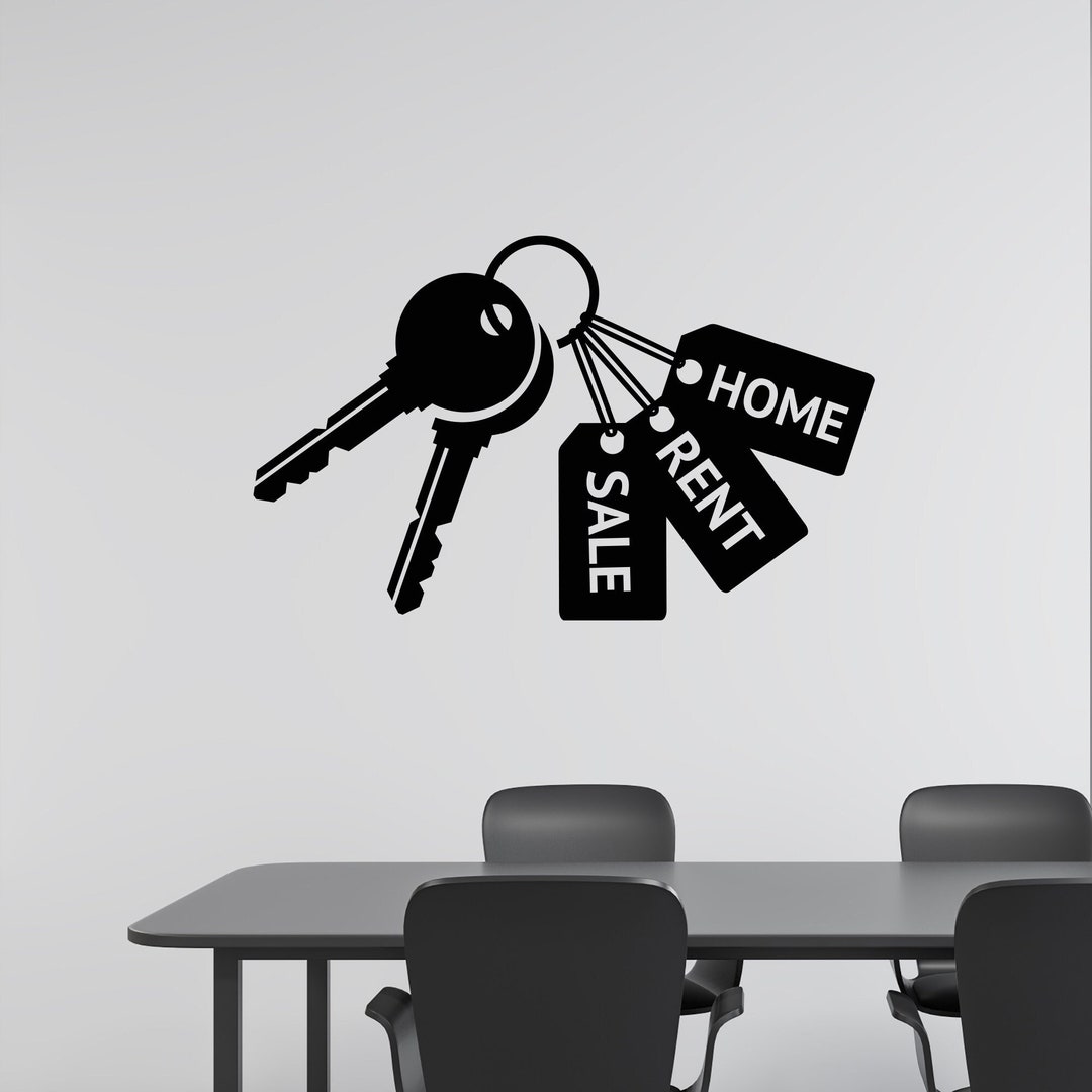 Real Estate Keys Vinyl Wall Decal Home Sale Rent Business Realtor Agent ...