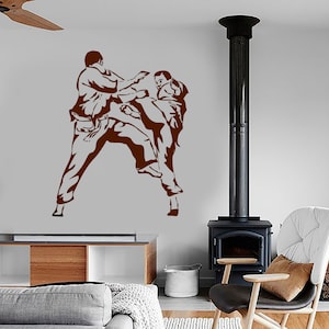 Wall Vinyl Decal Sport Karate Fighting Practice Fight Techniques Sport ...