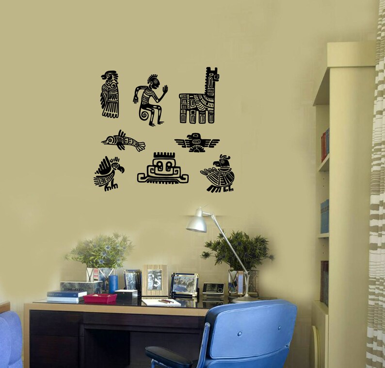 Ancient Symbols Vinyl Wall Decal Latin America Aztecs Mayan | Etsy