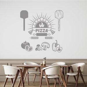 Pizza Vinyl Wall Decal Pizzeria Italian Restaurant Fast Food Dining ...